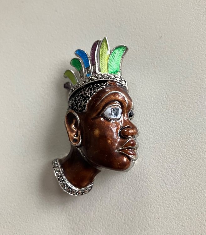 Antike Email Silber Brosche Joséphine Bake, Künstler Punze (Gebraucht) in Niederglatt ZH für CHF ...