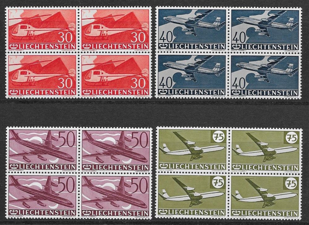 1960 30 Jahre FLUGPOST Nr. 34-37 ** VIERERBLOCK-Serie ab 1.- (Neu (gemäss Beschreibung)) in ...