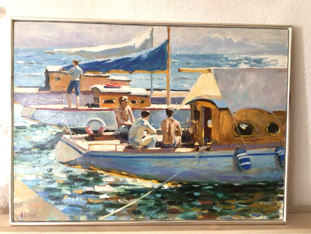 Originales Oelgemaelde "Hafen Szene" - von A. Jegorow (Gebraucht) in Sins für CHF 200 – nur ...