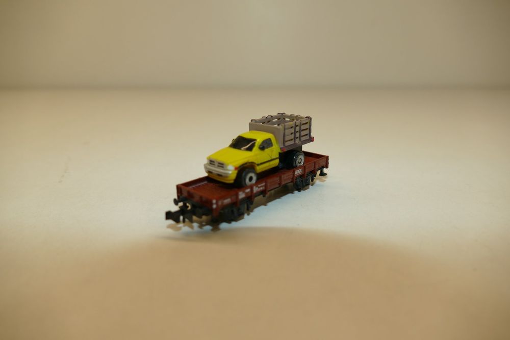 Minitrix N: DB Flachwagen beladen mit einem Pick-up | Kaufen auf Ricardo