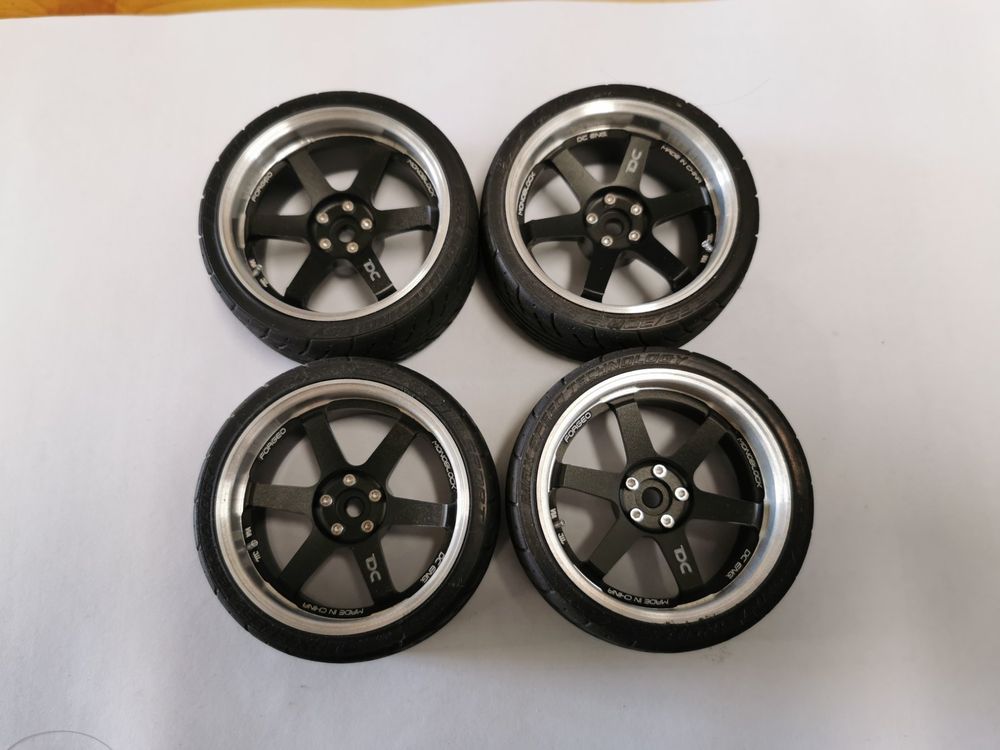 RC Drift-Car Felgen, TE37-TTA Style aus Alu mit Gummireifen | Kaufen ...