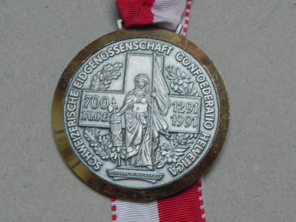 Medaille 1.August Bundesfeier 700 Jahre 1291 - 1991 Helvetia | Kaufen ...
