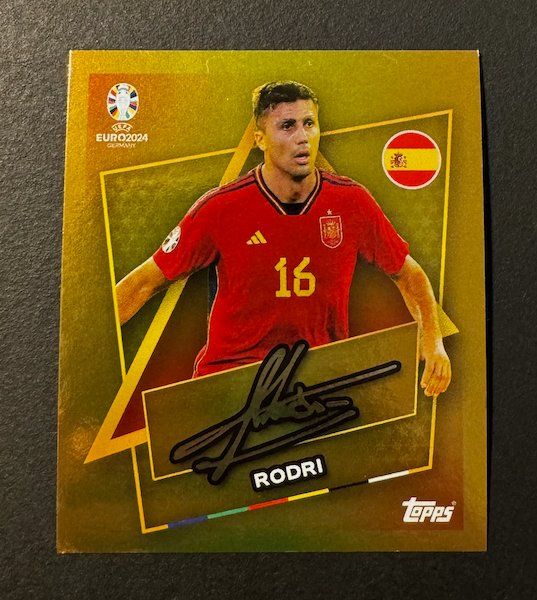 Topps UEFA EURO 2024 ESP SP (Rodri) Gold mit Unterschrift (Neu (gemäss ...