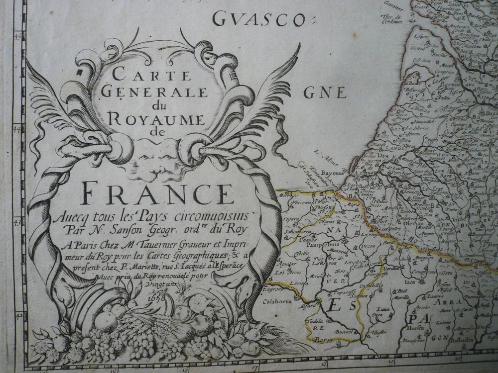 1658, antike LandKarte zu FRANCE | Kaufen auf Ricardo