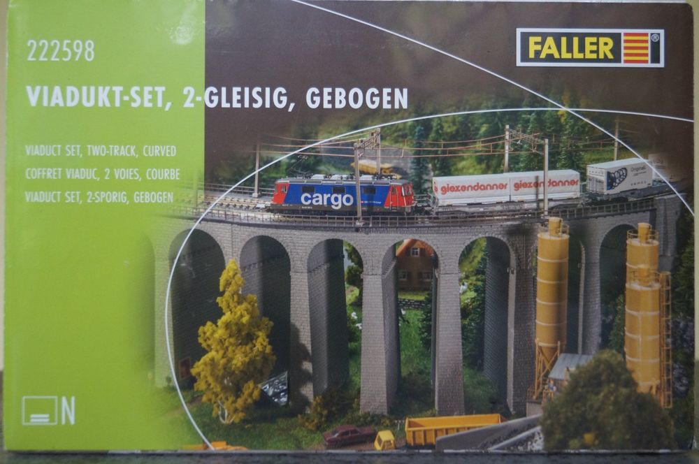 Viadukt-Set, 2-gleisig, gebogen, Faller 222598; Neu in OVP! (Neu und ...