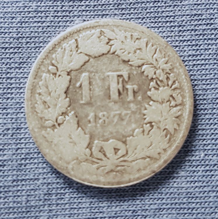 1 Franken 1877 seltene und uralte Silbermünze ab nur 1 Fr !! | Kaufen auf Ricardo