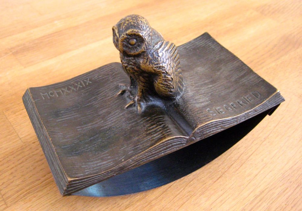 Tintenwippe / Tintenlöscher / Bronze Eule 1939 /J. Büchs (Gebraucht) in ...
