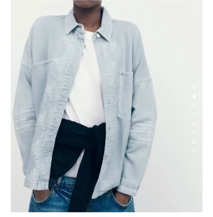ZARA OVERSIZED EMBROIDERED OVERSHIRT | Kaufen auf Ricardo