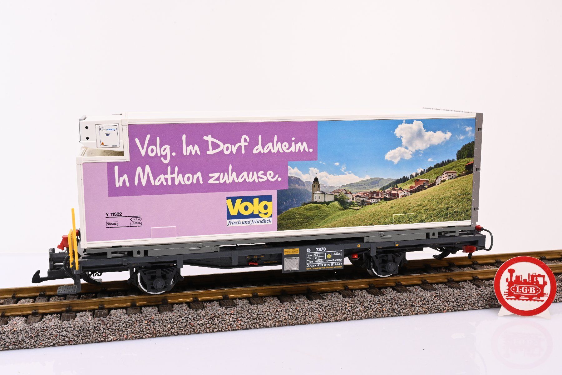 LGB 46895: RhB - VOLG Mathon Containertragwagen Lb 7870 OVP (Gebraucht ...