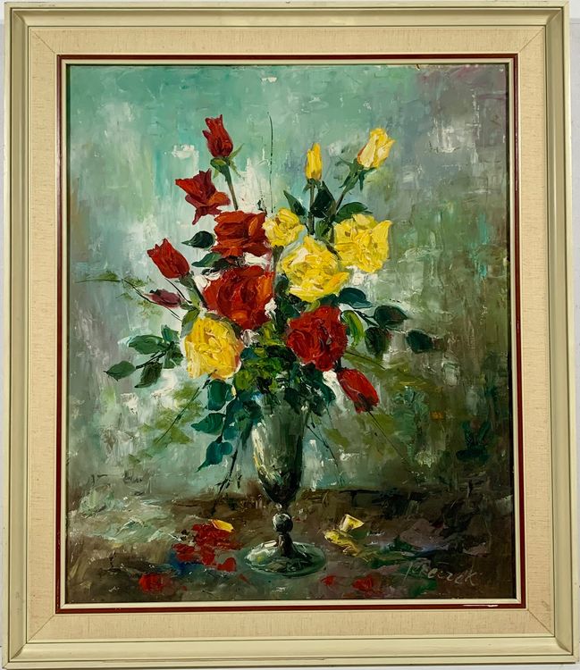 Stilleben Gemälde mit Rosen unleserlich Signiert | Kaufen auf Ricardo