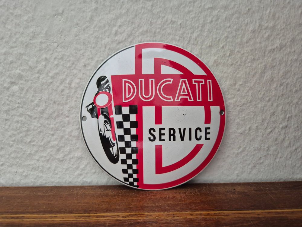 Emailschild Ducati Service Logo Emaille Schild Reklame Retro | Kaufen ...