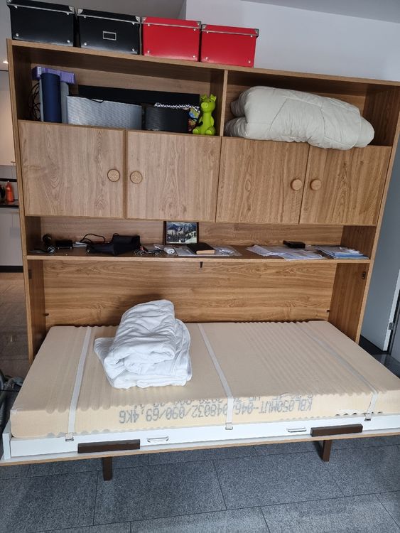 Klappbett Schrankbett Bett Design Holz Doppelbett | Kaufen auf Ricardo