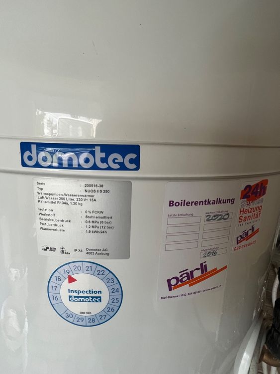 Wärmepumpenboiler 250l Domotec Ariston | Kaufen auf Ricardo