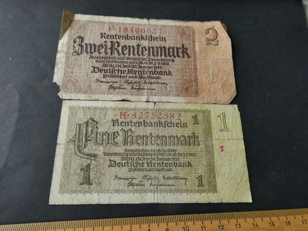 Dt. Reich 1937, Set 1 und 2 Rentenmark stark gebraucht | Kaufen auf Ricardo