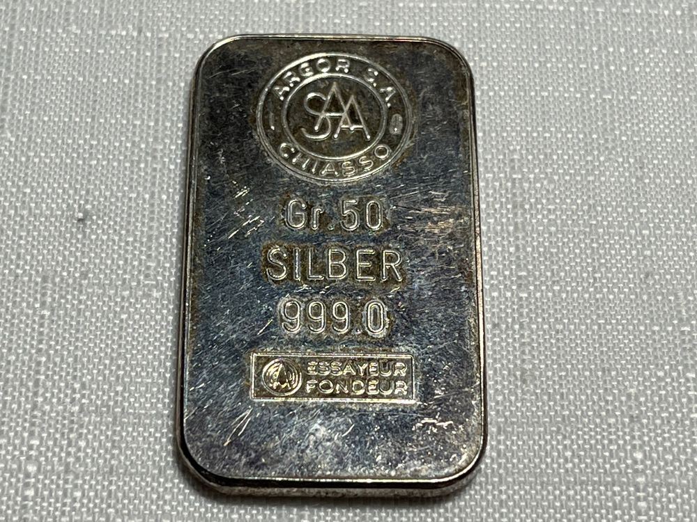 50 Gramm Silberbarren ARGOR (Gebraucht) in St. Peterzell für CHF 56 ...