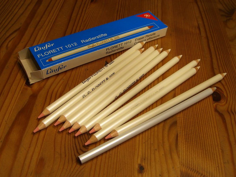 10 Läufer Radierstifte FLORETT/1012 zweiseitig (Neu und ...