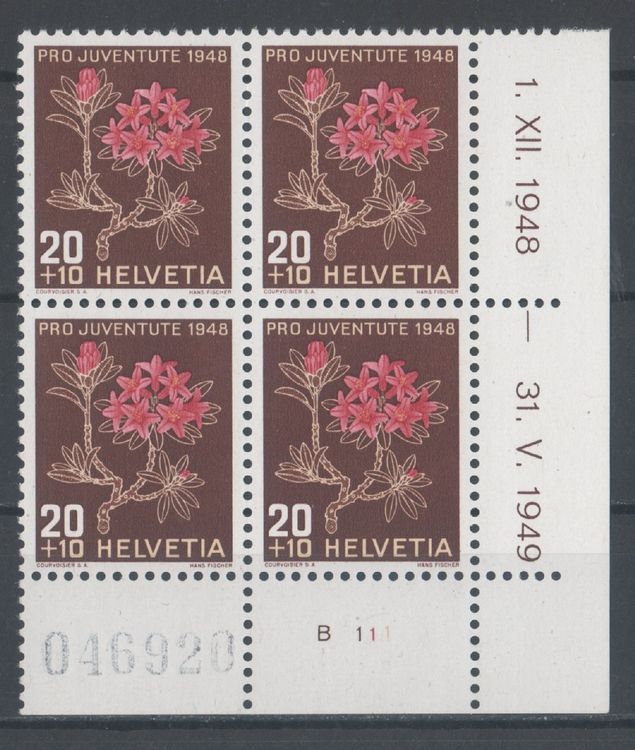 Viererblock PJ 127 mit Rasterfehler Strich, postfrisch ** | Kaufen auf Ricardo