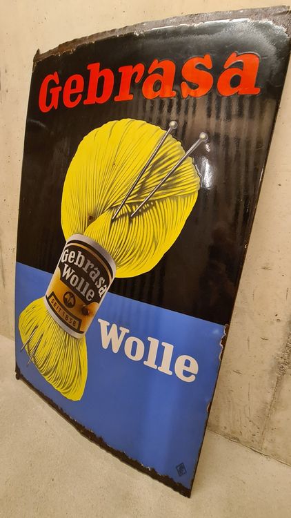 XXL Emailschild: Gebrasa Wolle 1920er Jahre (Gebraucht) in Winterthur ...