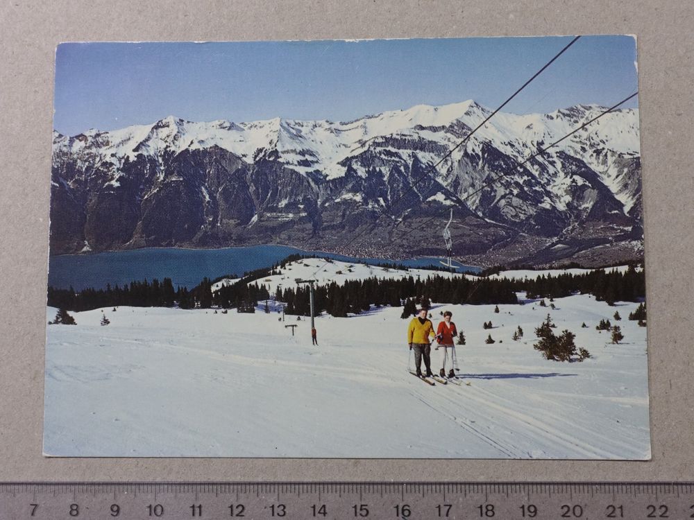 Axalp ob Brienz, Ski, Skilift Axalp - Windegg, belebt, 1977 (Gebraucht ...