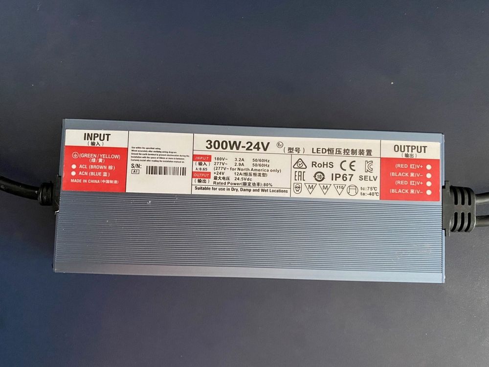 LED Netzteil 24V 300W 12A / IP67 (Neu (gemäss Beschreibung)) in für CHF ...
