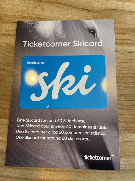 Skicard von Ticketcorner inkl. 10 CHF Guthaben (Neu (gemäss ...