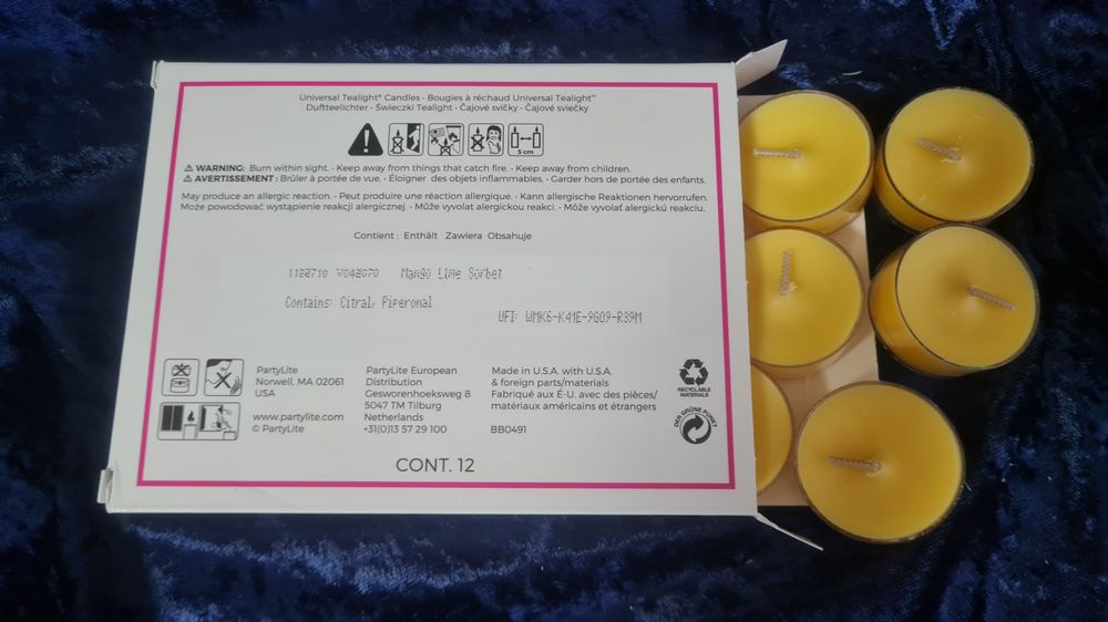 PartyLite - 12 Teelichter Mango Lime Sorbet (Neu und originalverpackt ...