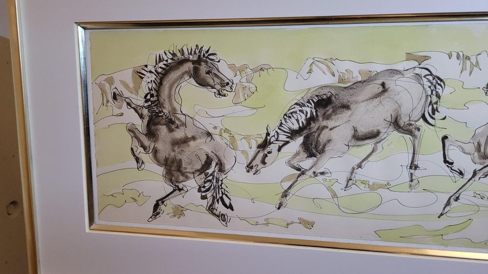 ERNI HANS, "Drei vergnügte Pferde", ORIGINAL-BILD / UNIKAT (Gebraucht) in Luzern für CHF 2980 ...