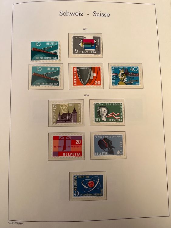 10 timbres neufs 1957/58 selon photo (Gebraucht) in Charmey (Gruyère ...