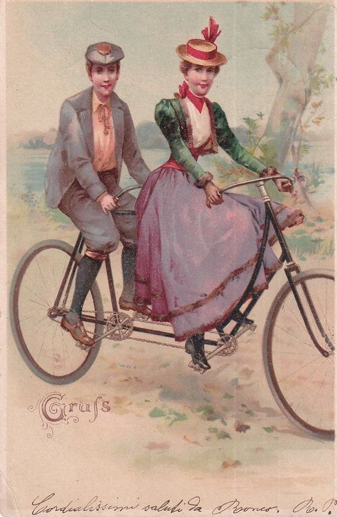 Ascona TI - TANDEM - Fahrt entlang des Seeufers um 1899 (Gebraucht) in Niedergesteln für CHF 9 ...