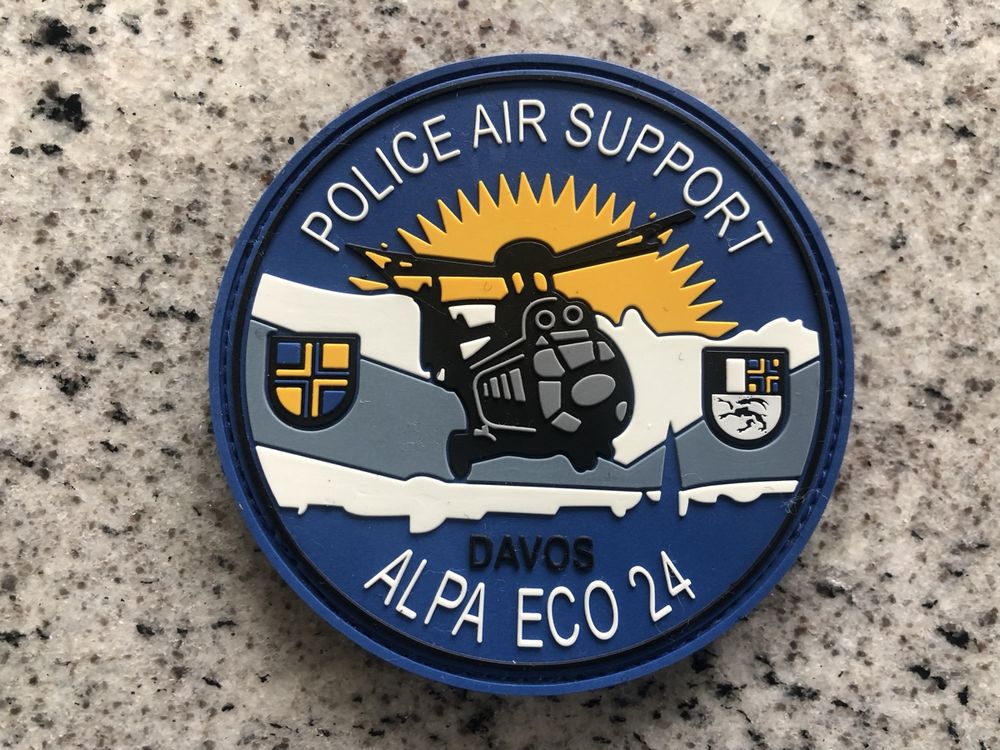 Patch/Abzeichen Police Air Support WEF 2024 (Neu (gemäss Beschreibung ...