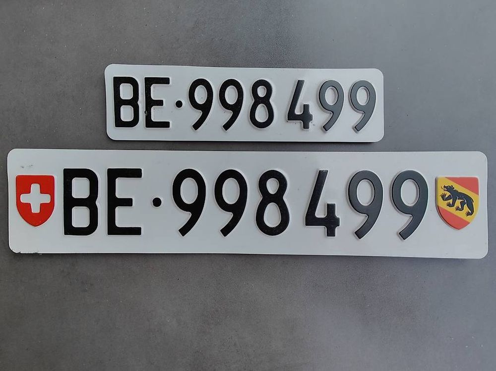 Spezielles Kennzeichen BE 998499 mit Zahlenkombination (Neu (gemäss ...