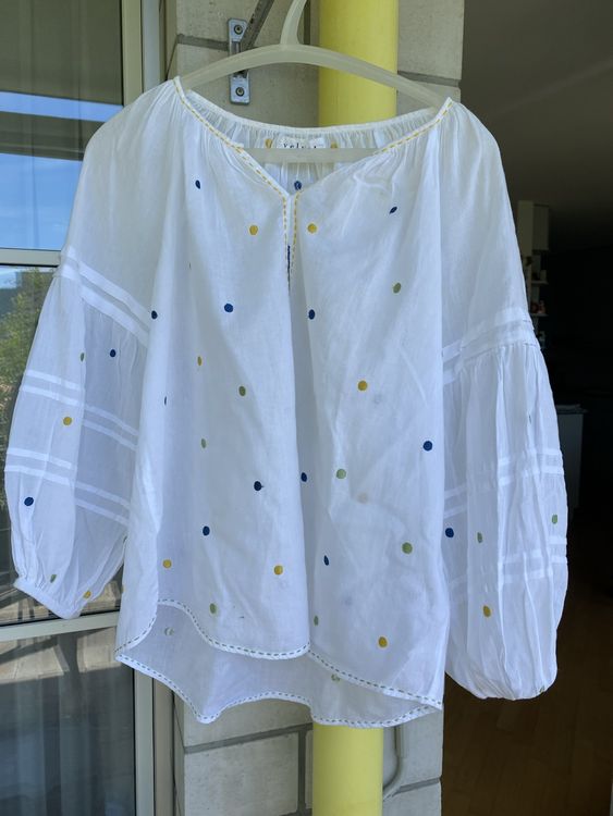 Velvet Bluse weiss mit Punkten Gr. XS (Gebraucht) in Zürich für CHF 25 ...