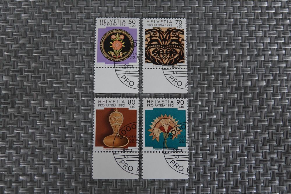 Pro Patria "Volkskunst aus der Schweiz I" 1992 ET-Stempel (Neu (gemäss Beschreibung)) in Goldau ...