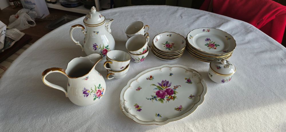 Antikes Kaffee-Set Bavaria mit Goldrand - 16 teilig (Neu (gemäss ...