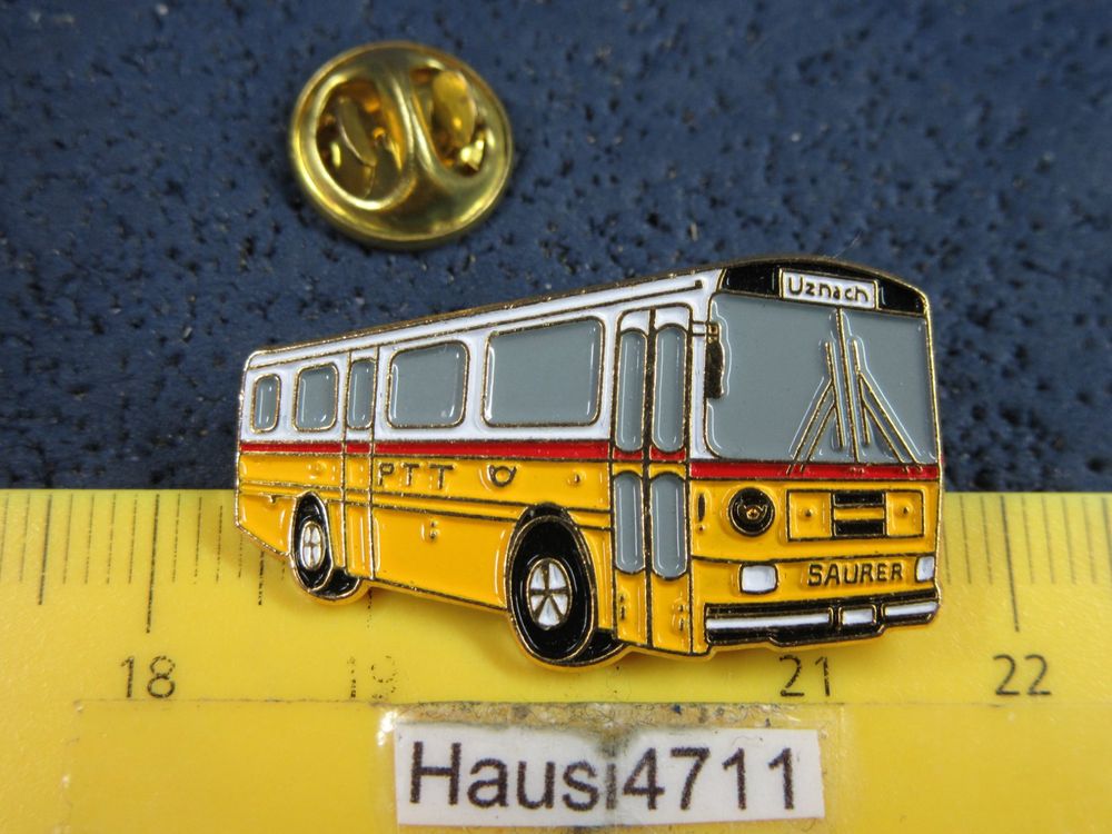 PTT-CH POSTAUTO SAURER UZNACH SG BUS CAR PIN GEPERÄGT 35mm (Gebraucht) in Ettingen für CHF 2.95 ...