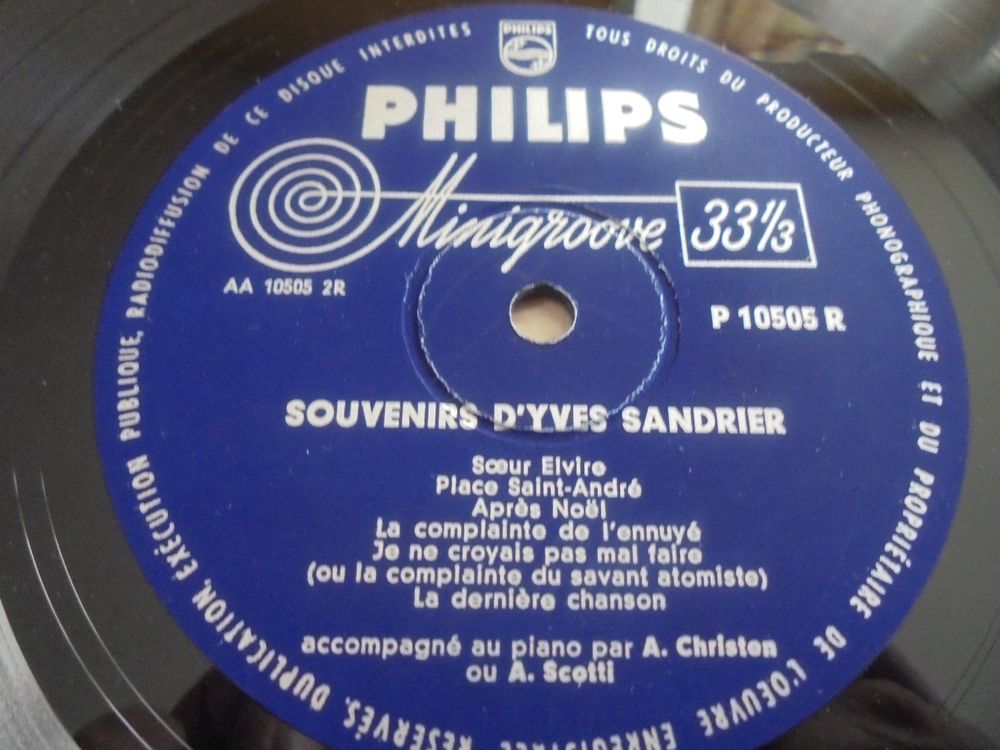 Yves SANDRIER " Souvenirs " 10'' ( 25 cm ) 1957 (Gebraucht) in Crissier ...