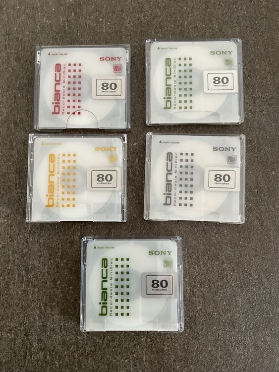 Sony MiniDisc Bianca 80 - 5er Set - Rarität für Sammler! (Gebraucht) in ...