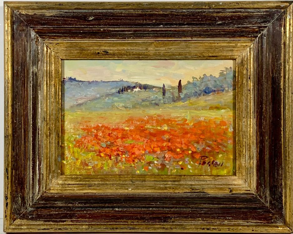 Gemälde Mohn Felder unleserlich Signiert | Kaufen auf Ricardo