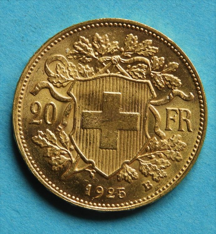 Vreneli 20 Fr 1925 Abart 7 Sterne über Kopf selten ! (Gebraucht) in Liesberg-Dorf für CHF 505 ...