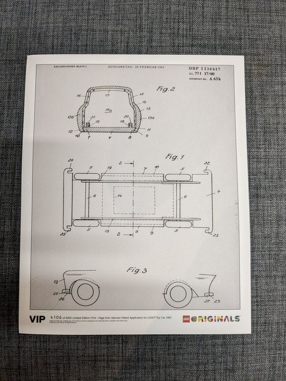LEGO VIP 5006006 German Patent Toy Car 1963 Poster 4106/5000 | Kaufen ...