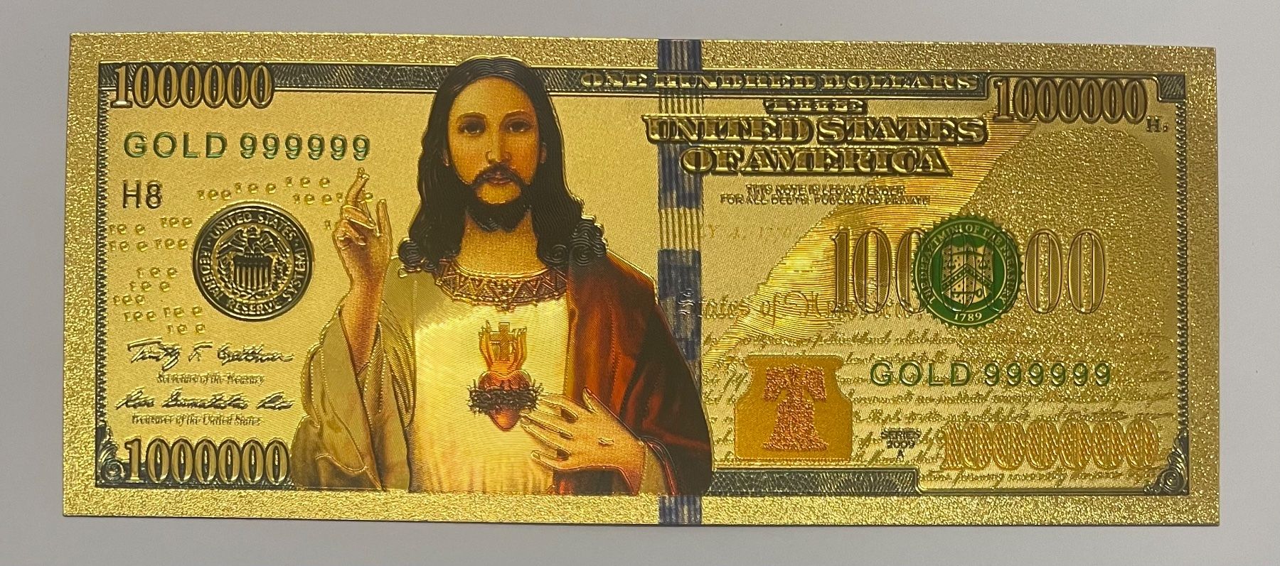 Goldene Jesus Million Dollar Note | Bibel (Neu (gemäss Beschreibung ...
