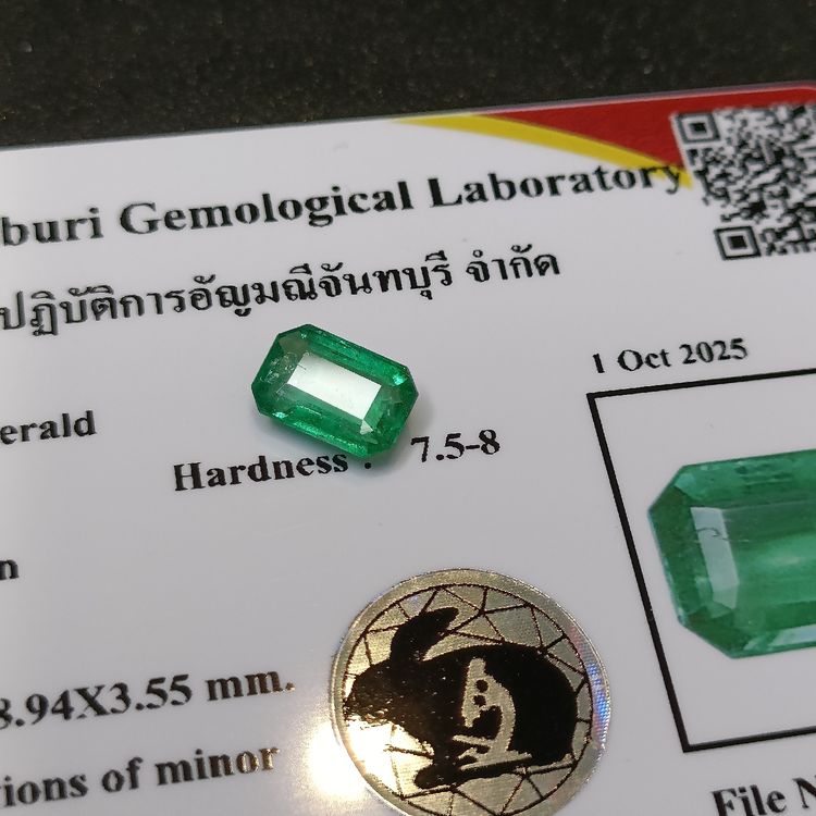 TOP 1.67 ct Smaragd Edelstein Zertifikat Minor Oil Wertvoll (Neu (gemäss Beschreibung)) in Zell ...