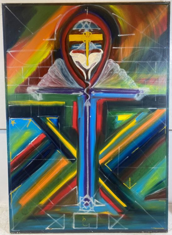 Große Pop-Art farbenfrohes Abstrakte Gemälde Unl. Signiert (Gebraucht) in Root für CHF 19 – mit ...