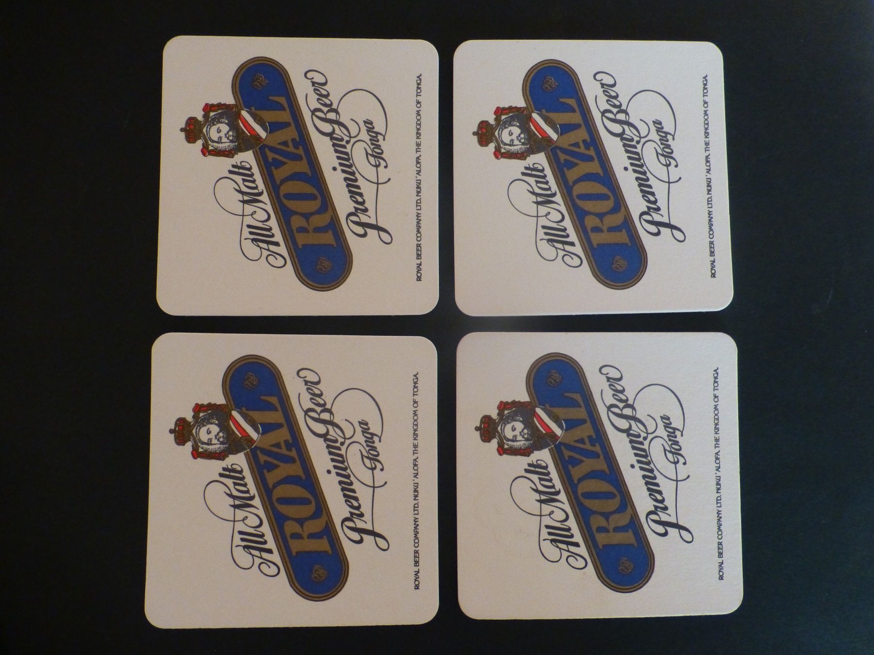 Südsee Tonga Original unbenutzt Royal Beer Bierdeckel 4x (Neu (gemäss ...