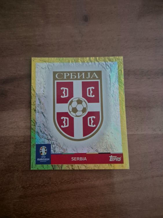 Gold Serbien Wappen SRB 1 TOPPS EURO 2024 Sticker | Kaufen auf Ricardo