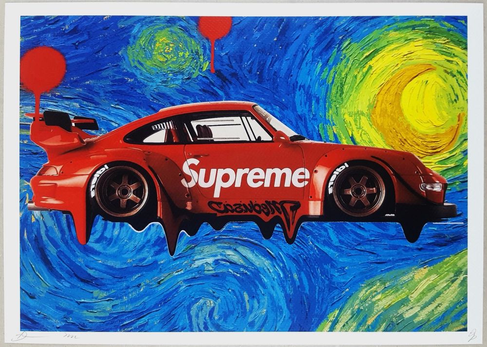 Death NYC Ed Pop Art Druck " Van Gogh Supreme Porsche 911 | Kaufen auf ...