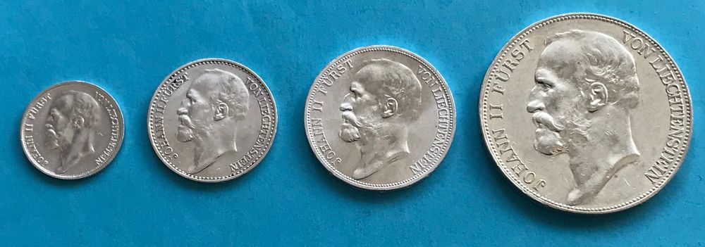 Liechtenstein Silber 50 Rappen bis 5 Franken-Münzen von 1924 | Kaufen auf Ricardo