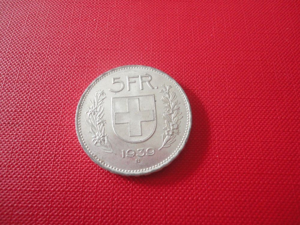 5 FR. SILBERMÜNZE 1939 - NIE IN ZIRKULATION (Neu (gemäss Beschreibung)) in Moosseedorf für CHF ...