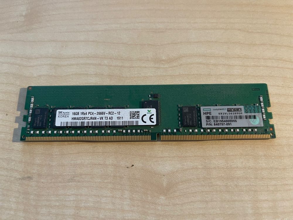 HPE Server-RAM, 16GB, 1Rx4, PC4-2666V-R, DDR4 (Gebraucht) in Böbikon ...