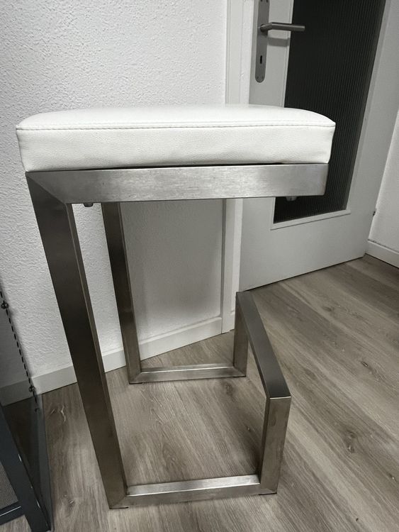 Barhocker Barstuhl Leder weiss, Metall (Gebraucht) in Flawil für CHF 29 ...